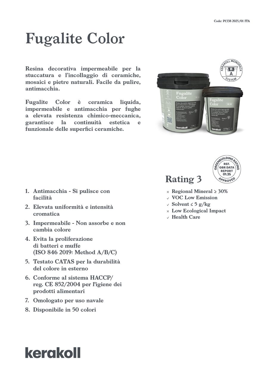FUGALITE COLOR Riempitivo per fughe By Kerakoll