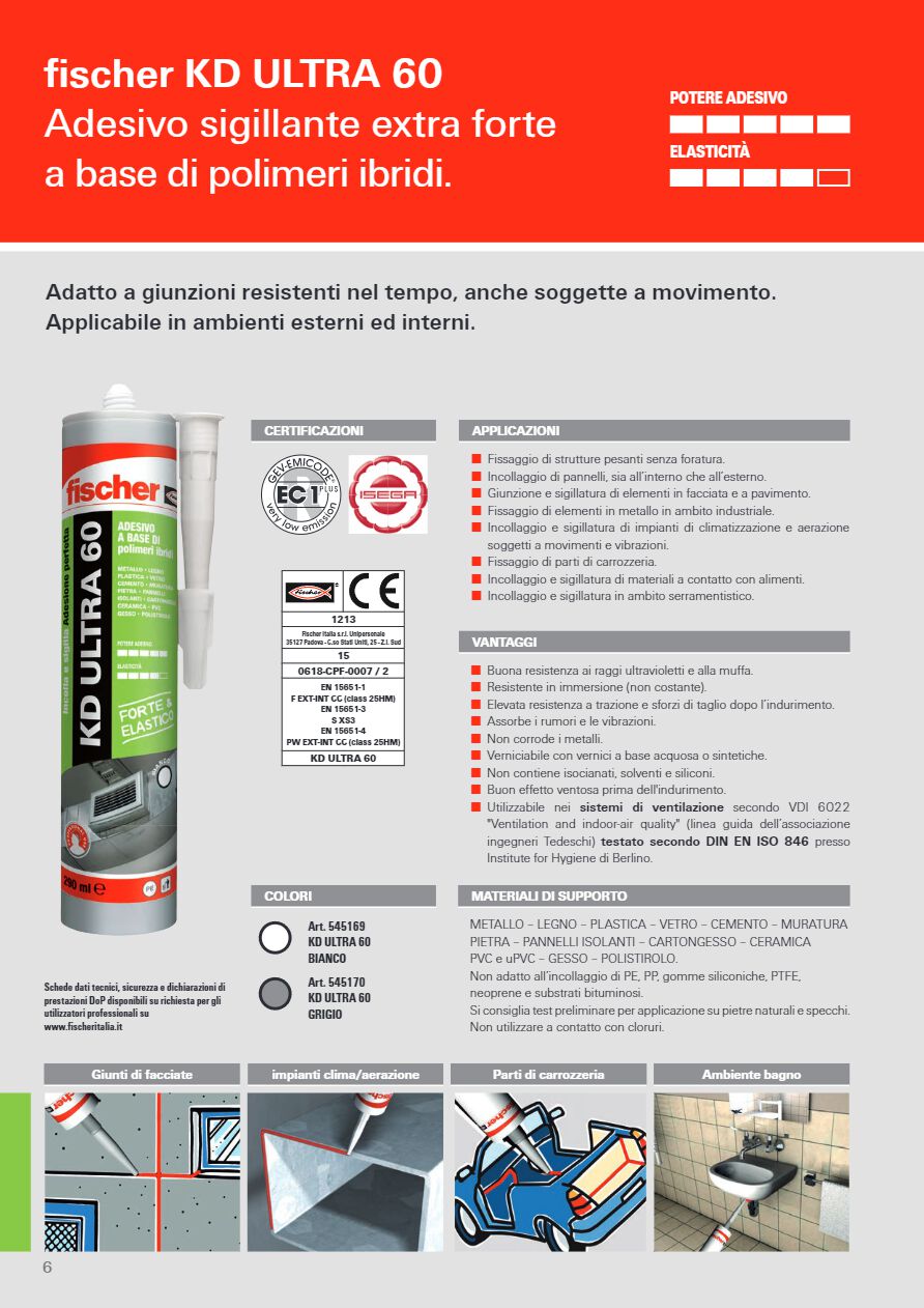 Fischer KD ULTRA 60 Adesivo sigillante extra forte By fischer