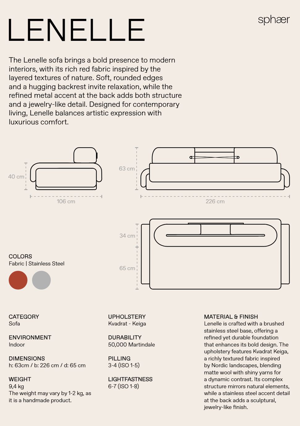 LENELLE Sofa By Sphaer