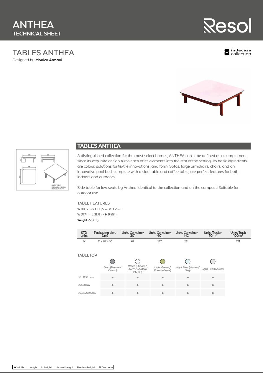 ANTHEA Coffee table By Resol