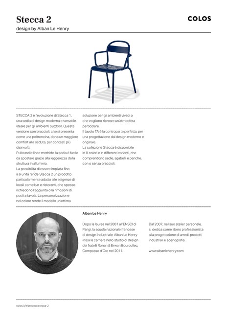 Sedia impilabile in lamiera con braccioli STECCA 2 Collezione Stecca By ...