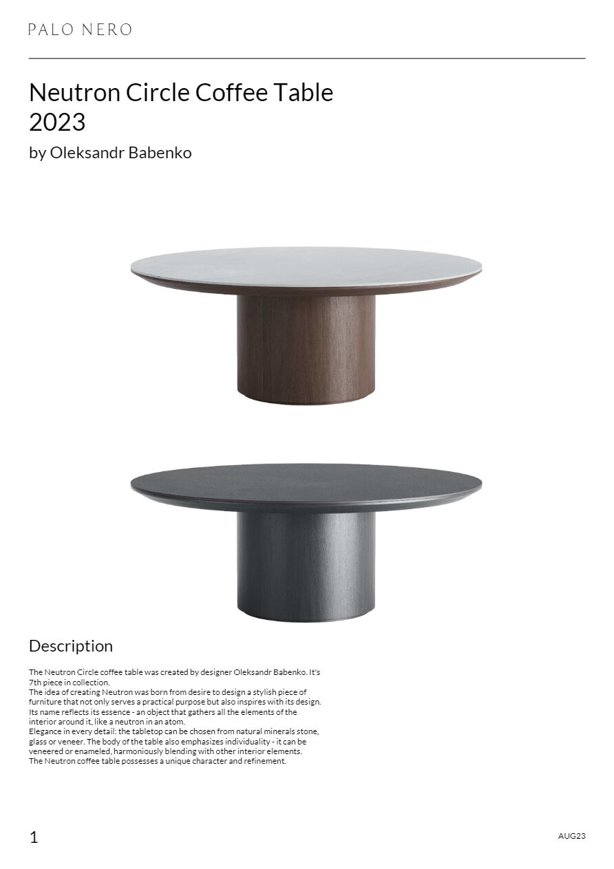 NEUTRON CIRCLE Coffee table By Palo Nero