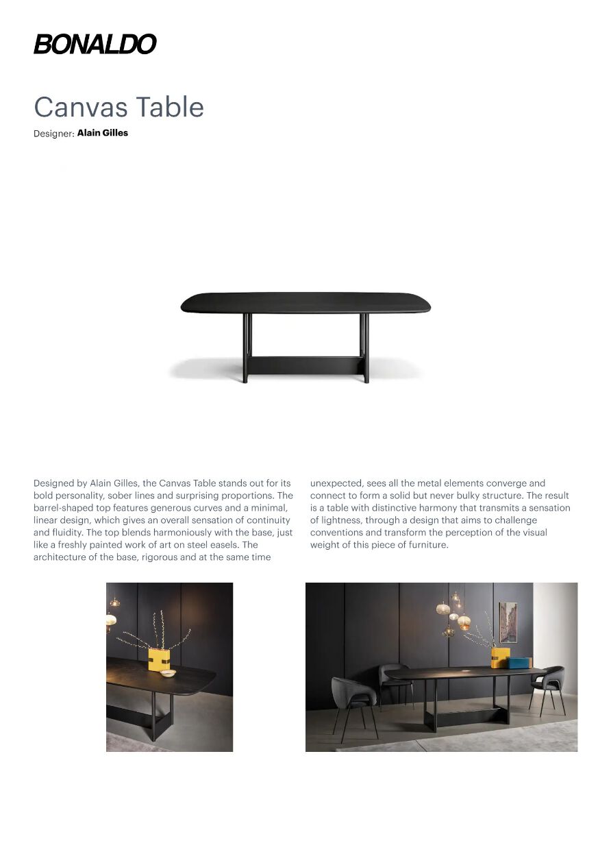 CANVAS TABLE Barrel-shaped table By Bonaldo