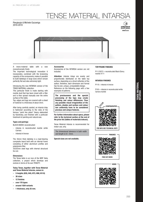 Rectangular marble table TENSE MATERIAL INTARSIA Tense Collection By ...