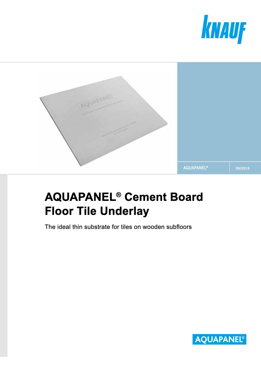 AQUAPANEL® CEMENT BOARD FLOOR TILE UNDERLAY Screed and base layer for ...
