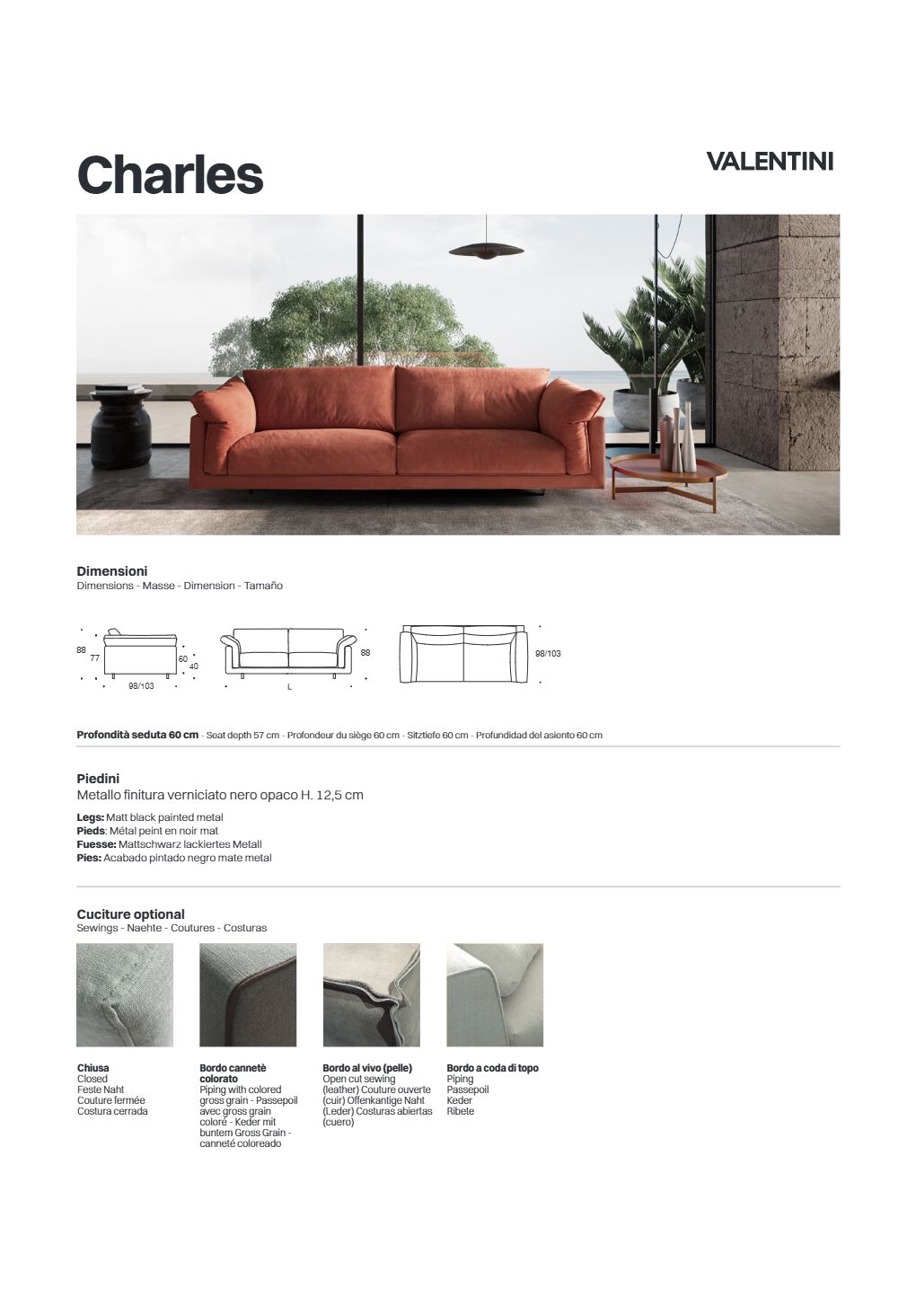 CHARLES Sofa By VALENTINI