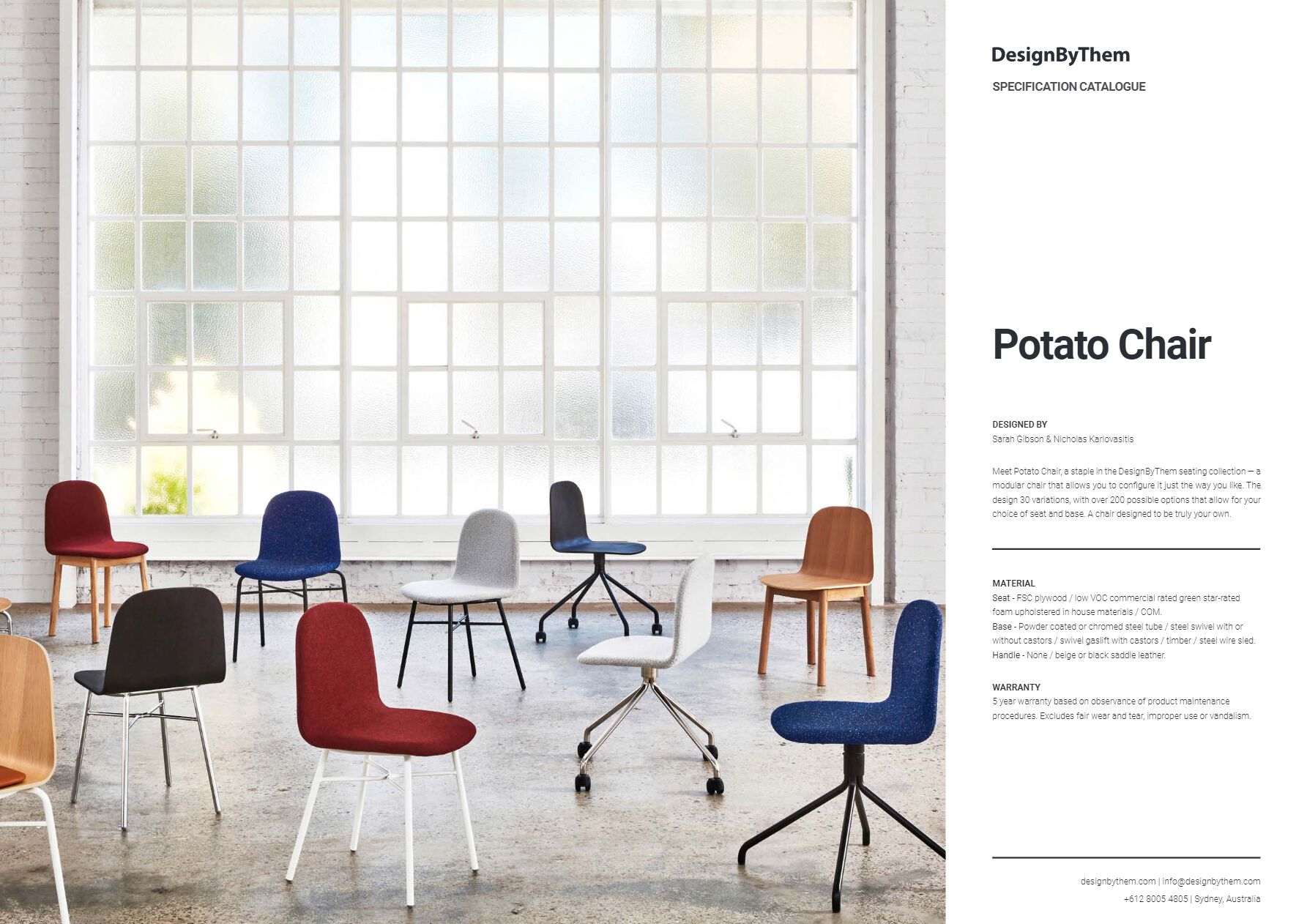 POTATO Stackable sled base chair with padded seat By DESIGN BY THEM ...