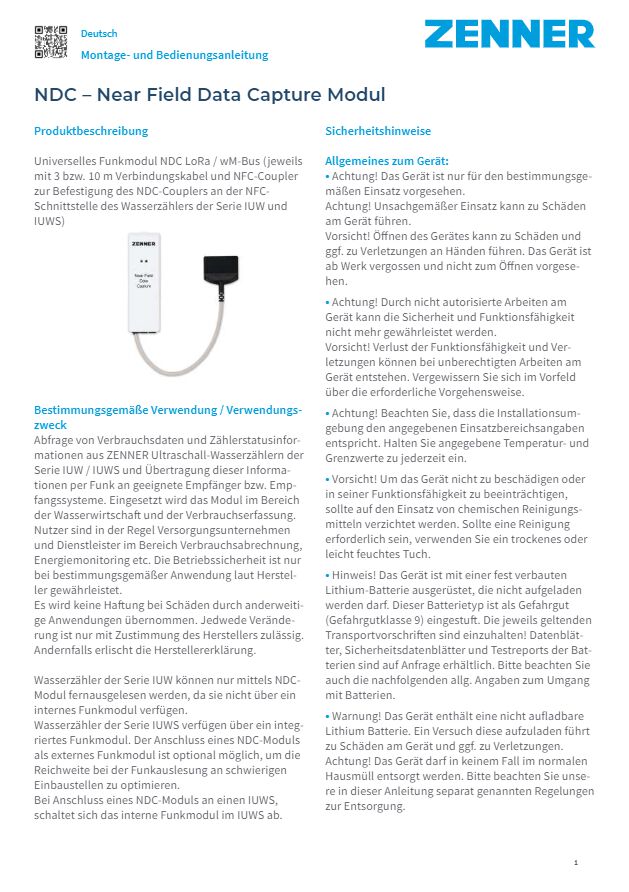 NDC wireless M-Bus Communication module for ultrasonic water meter By ...