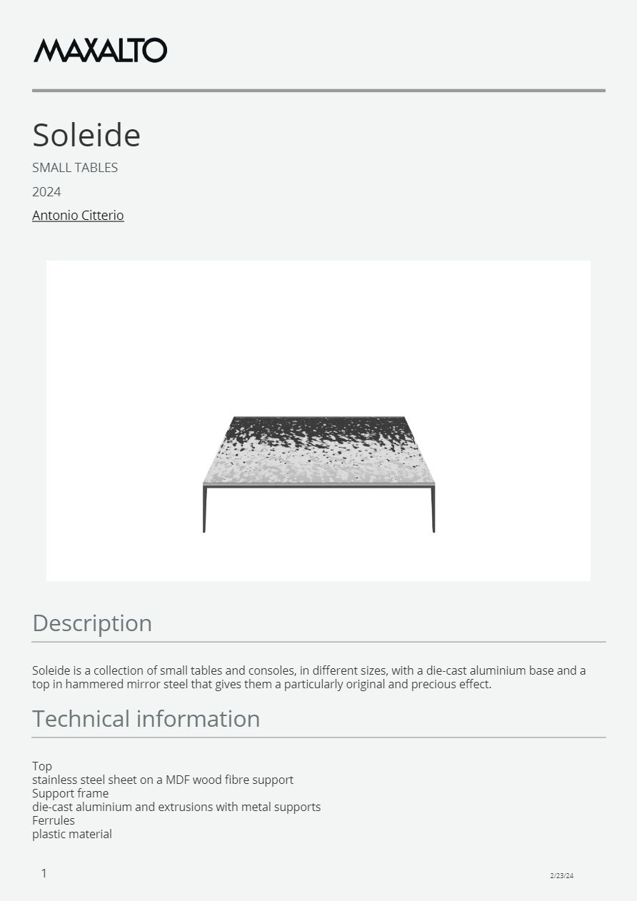 SOLEIDE Coffee table By Maxalto