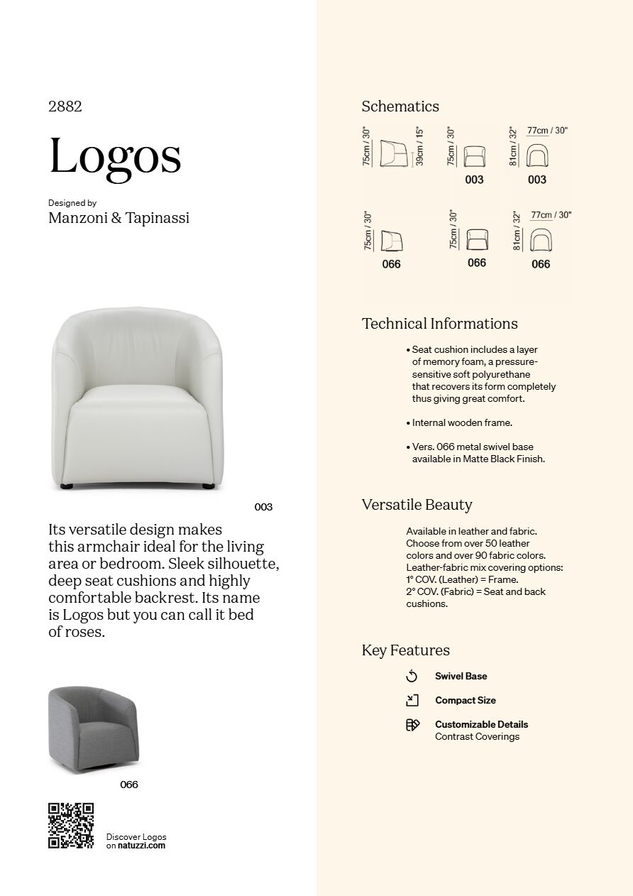 LOGOS Armchair with armrests By Natuzzi Italia | design Maurizio ...