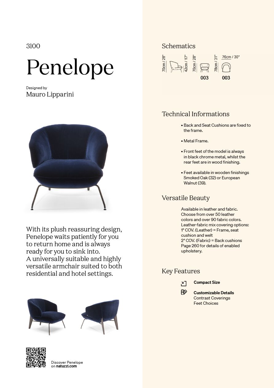PENELOPE Easy chair By Natuzzi Italia | design Mauro Lipparini