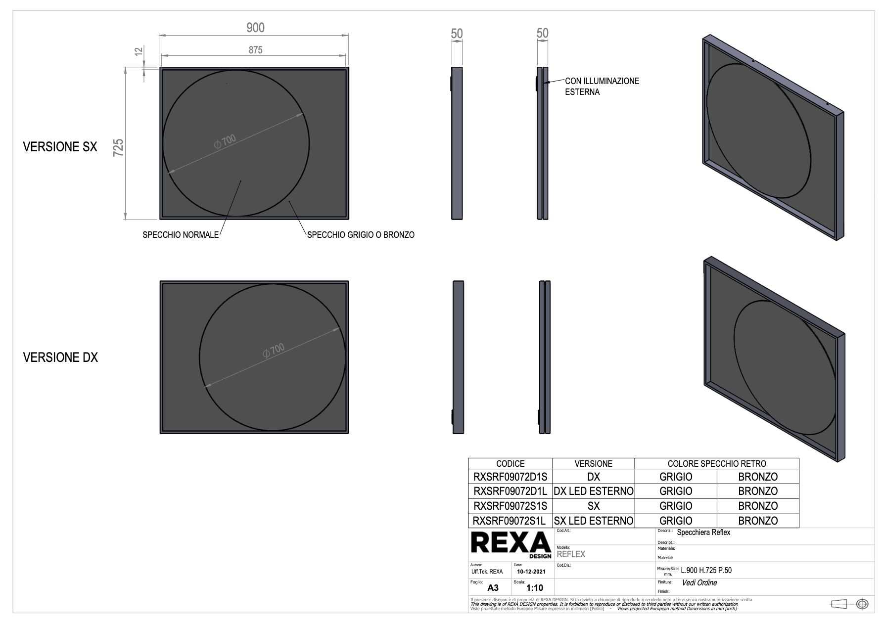 REFLEX Framed mirror By Rexa | design Bellucci Mazzoni Progetti