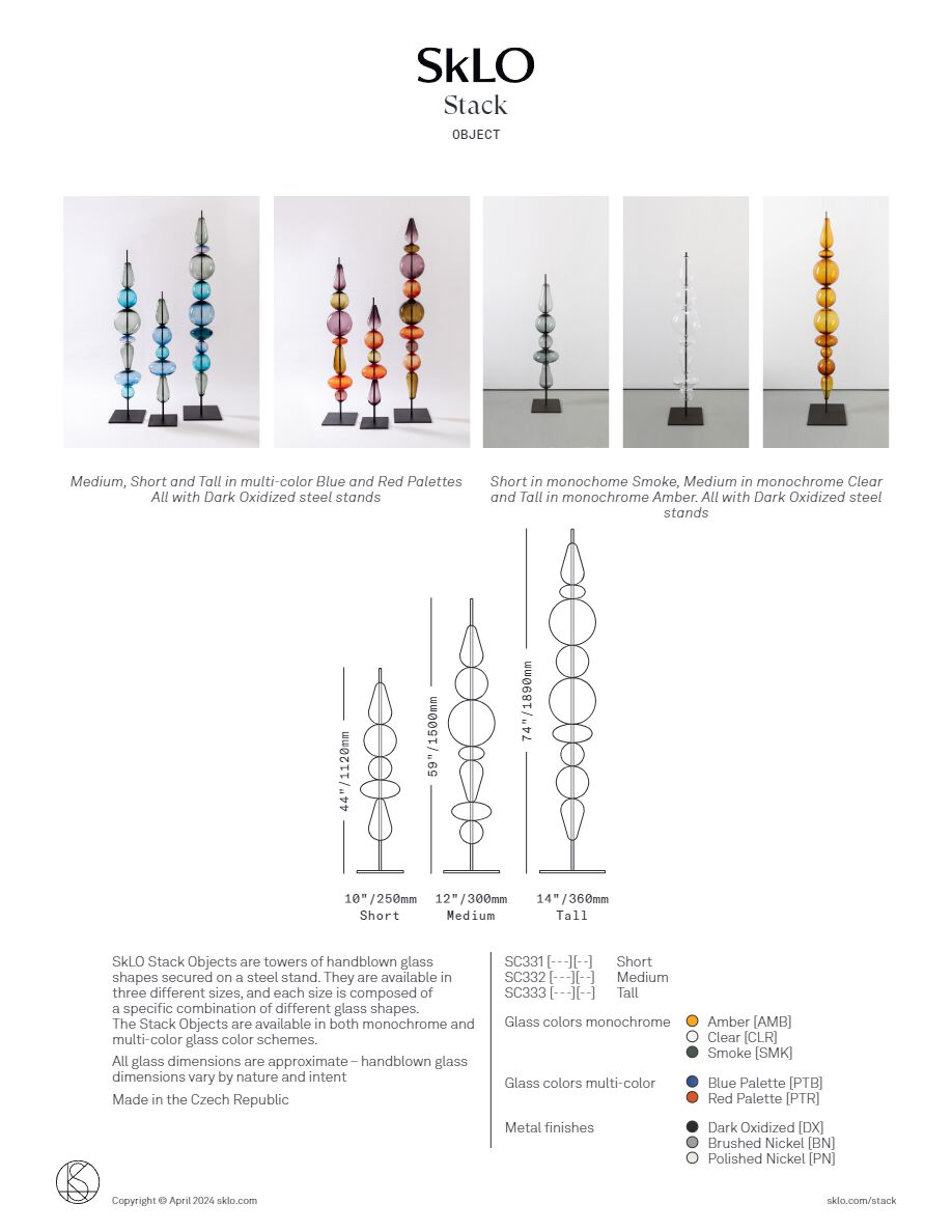 STACK Blown glass sculpture By SkLO | design Karen Gilbert, Paul Pavlak