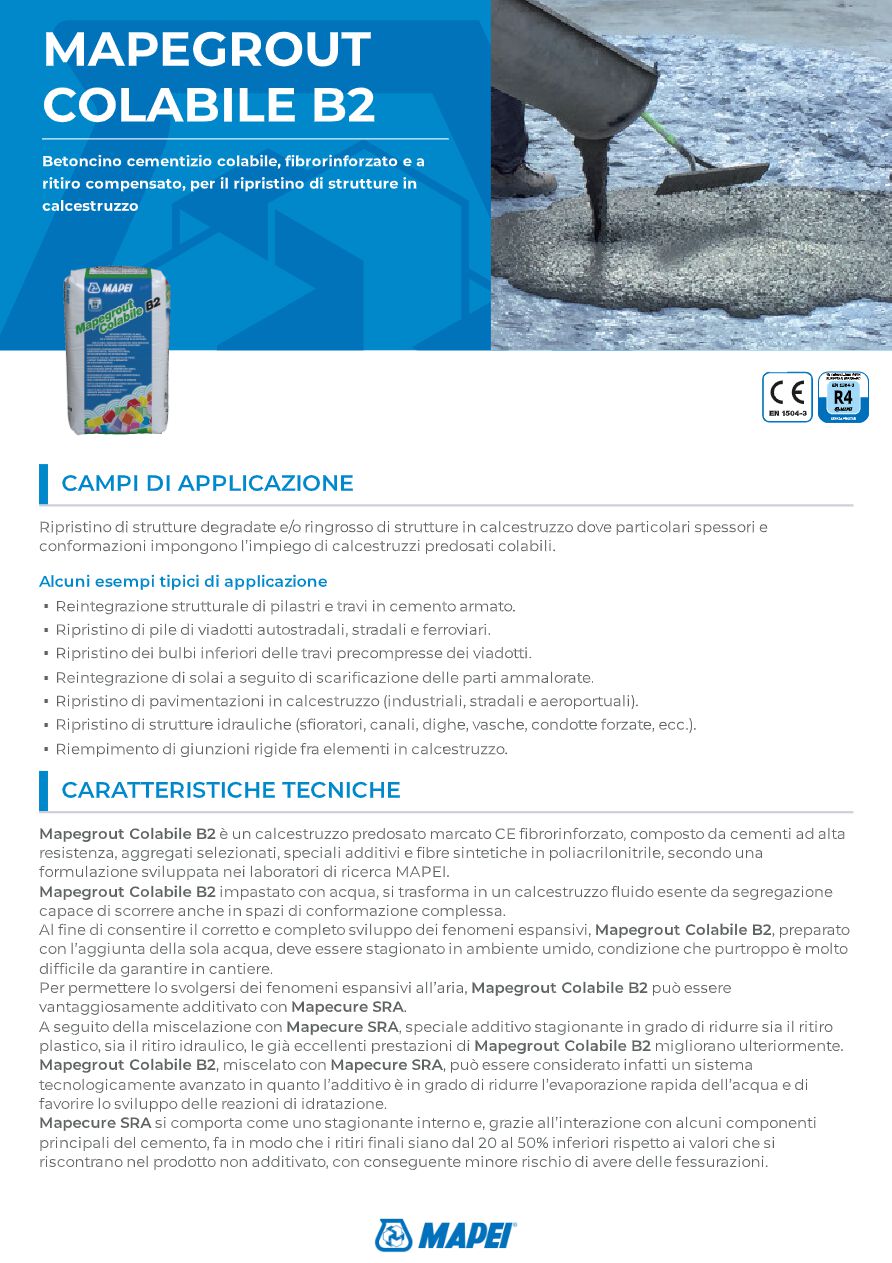 MAPEGROUT COLABILE B2 Betoncino cementizio colabile fibrorinforzato By ...