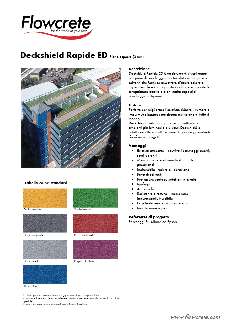 DECKSHIELD RAPIDE ED Pavimento industriale By Tremco CPG Europe