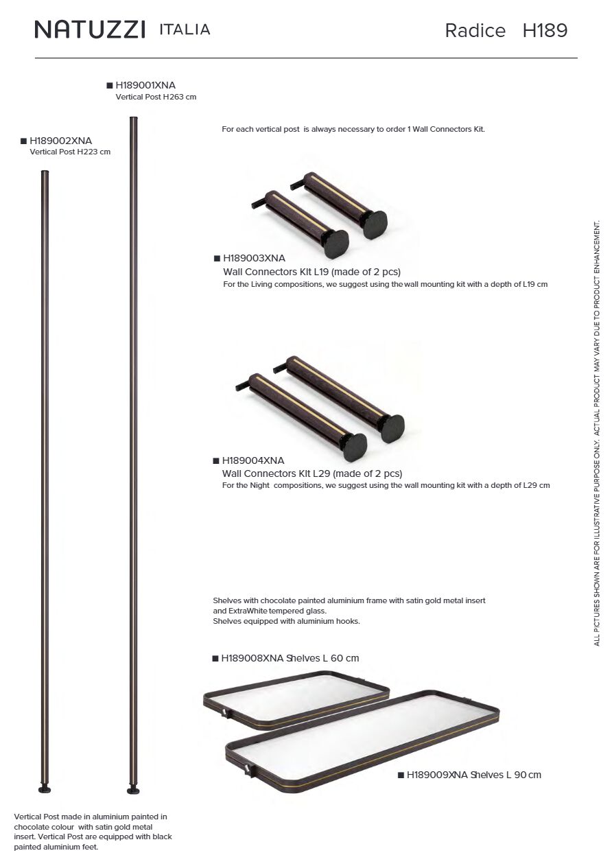 RADICE Floor-ceiling mounted modular bookcase By Natuzzi Italia
