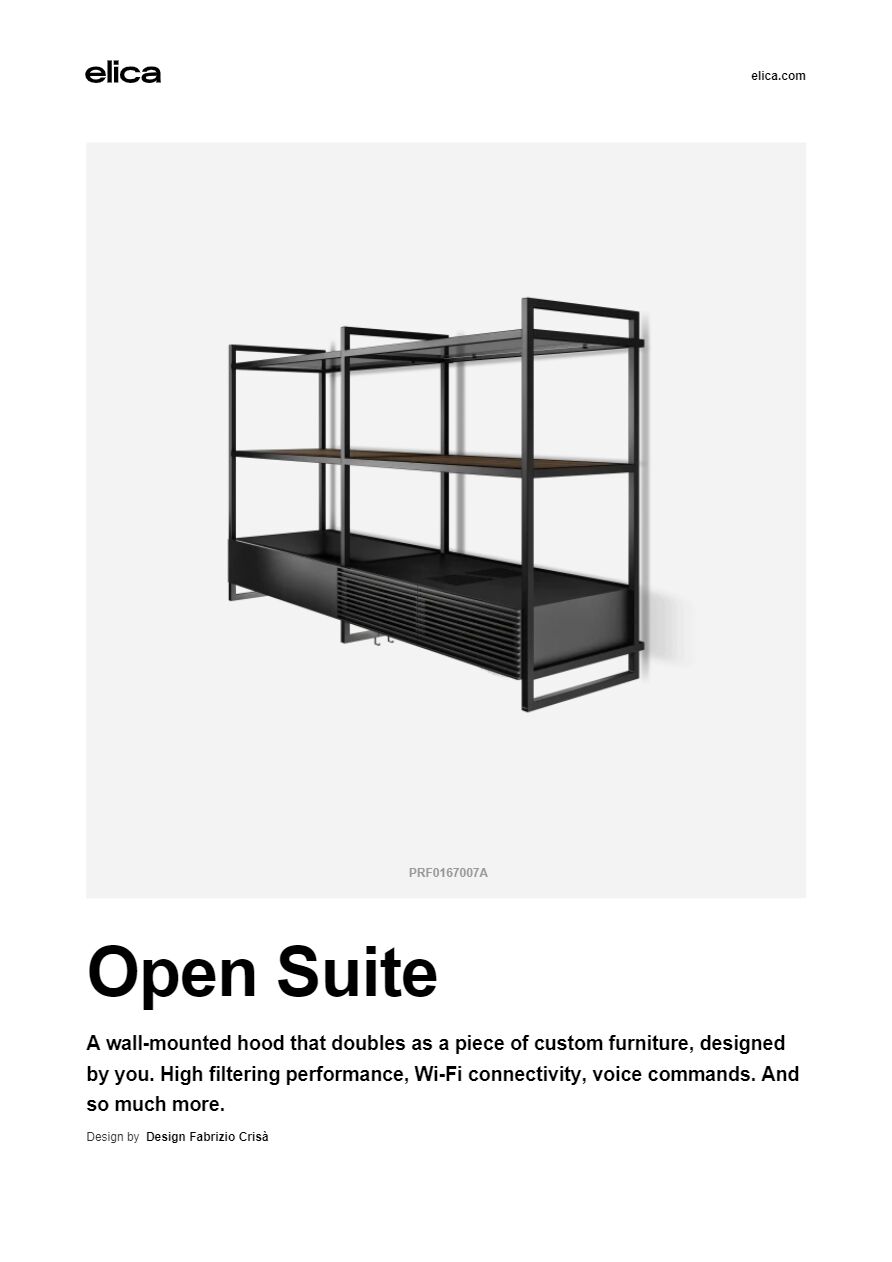 OPEN SUITE Hotte mural avec éclairage intégré By Elica | design ...