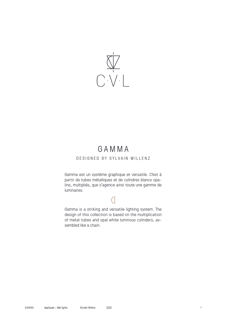 GAMMA XL Wall lamp By CVL Luminaires