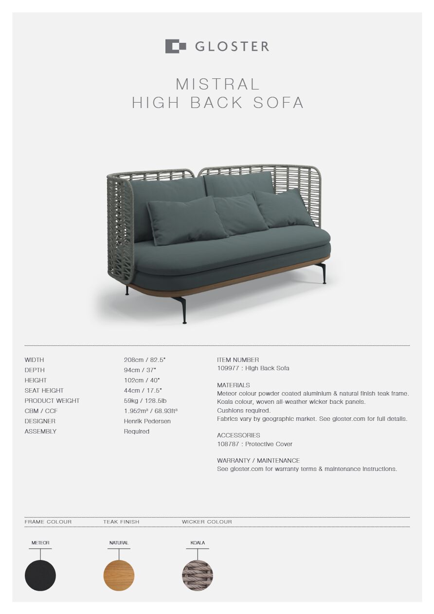 MISTRAL Garden sofa By Gloster